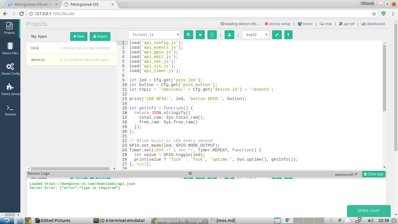 Mongoose OS on ESPer
